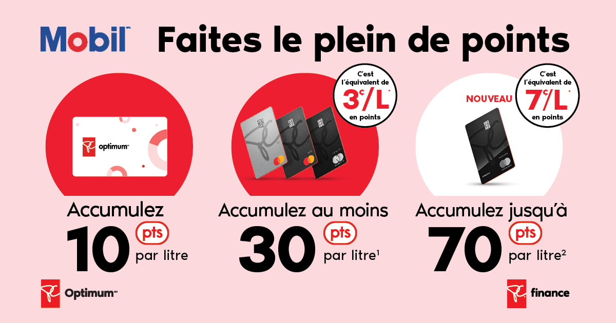 Accumulez des points PC Optimum dans les stations-service Mobil au Canada